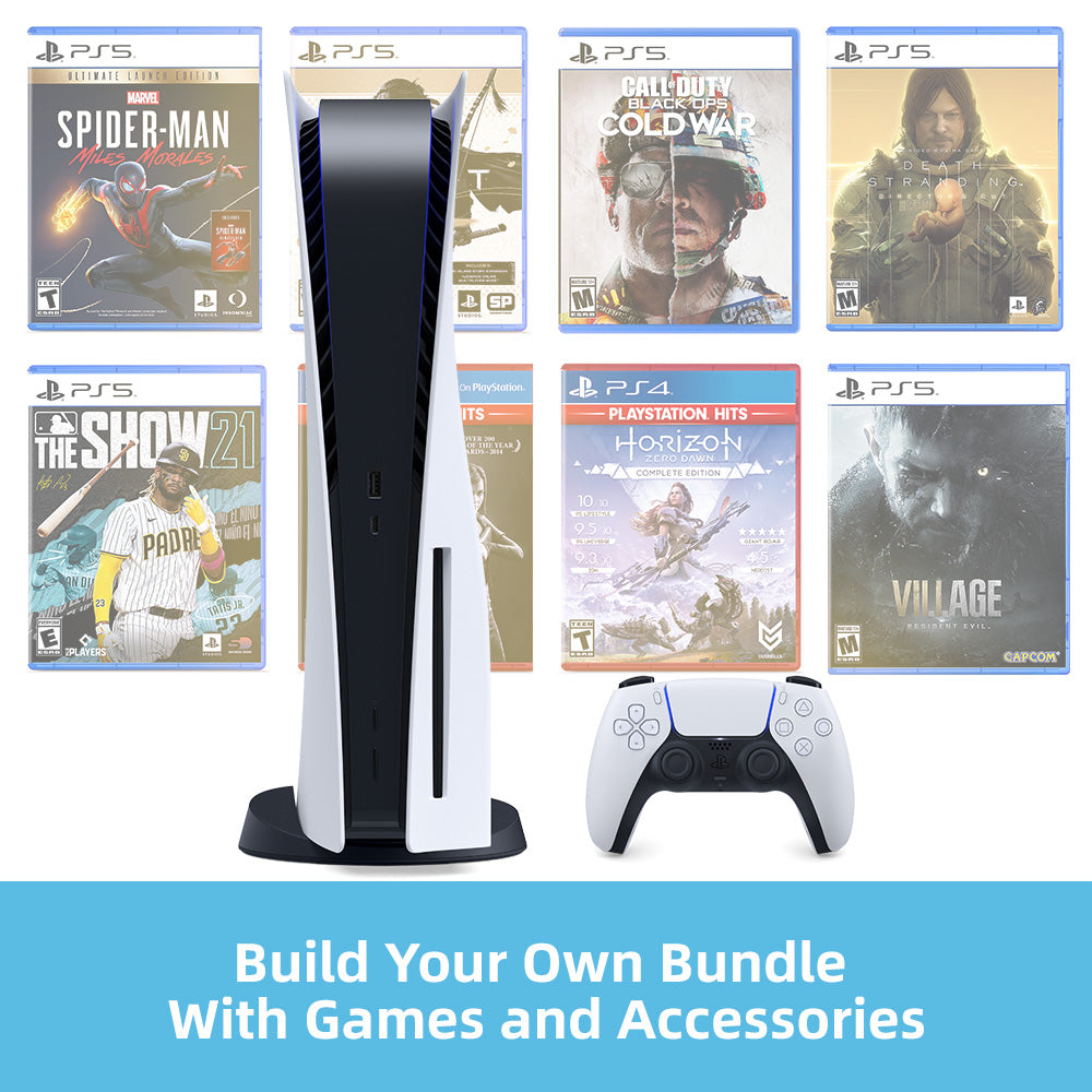 Sony PlayStation 5 Disc Version Build Your Own Console & Games Bundle ...